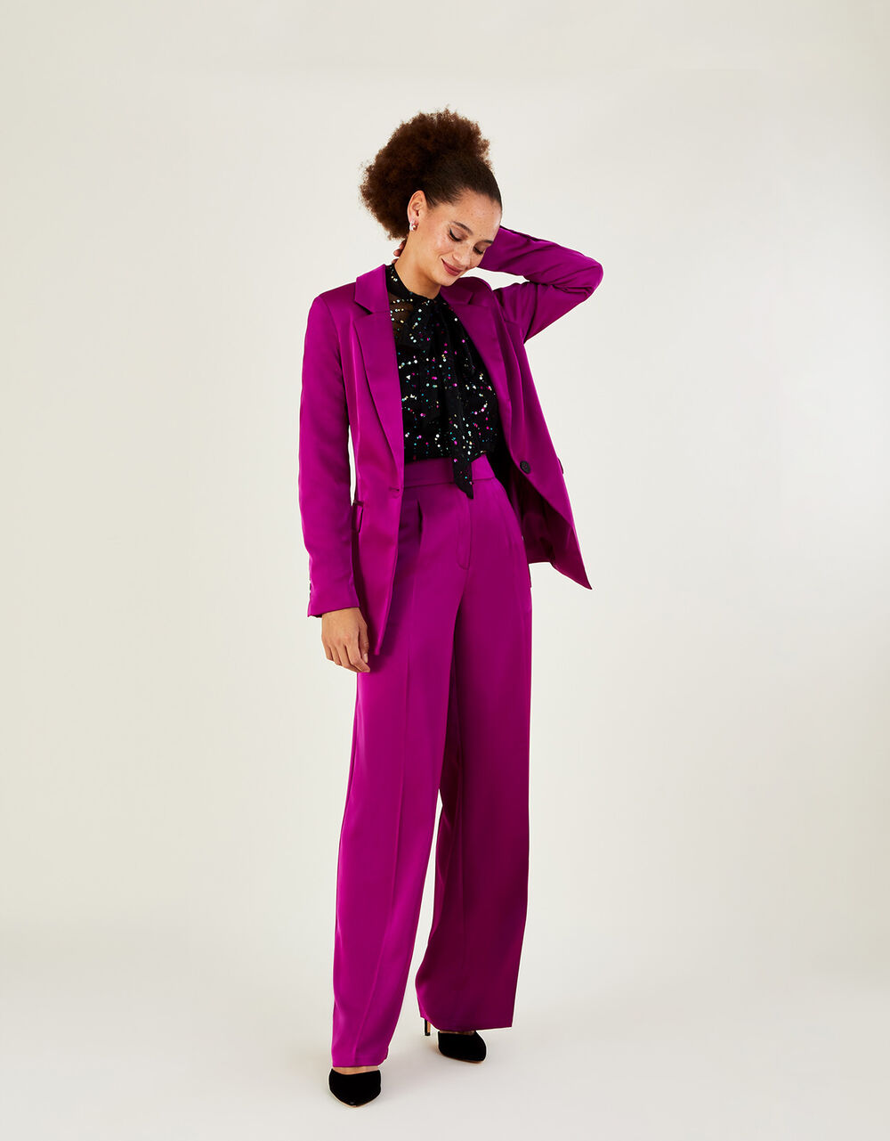 Sophie Satin Blazer Jacket Pink | Women's Jackets | Monsoon UK.