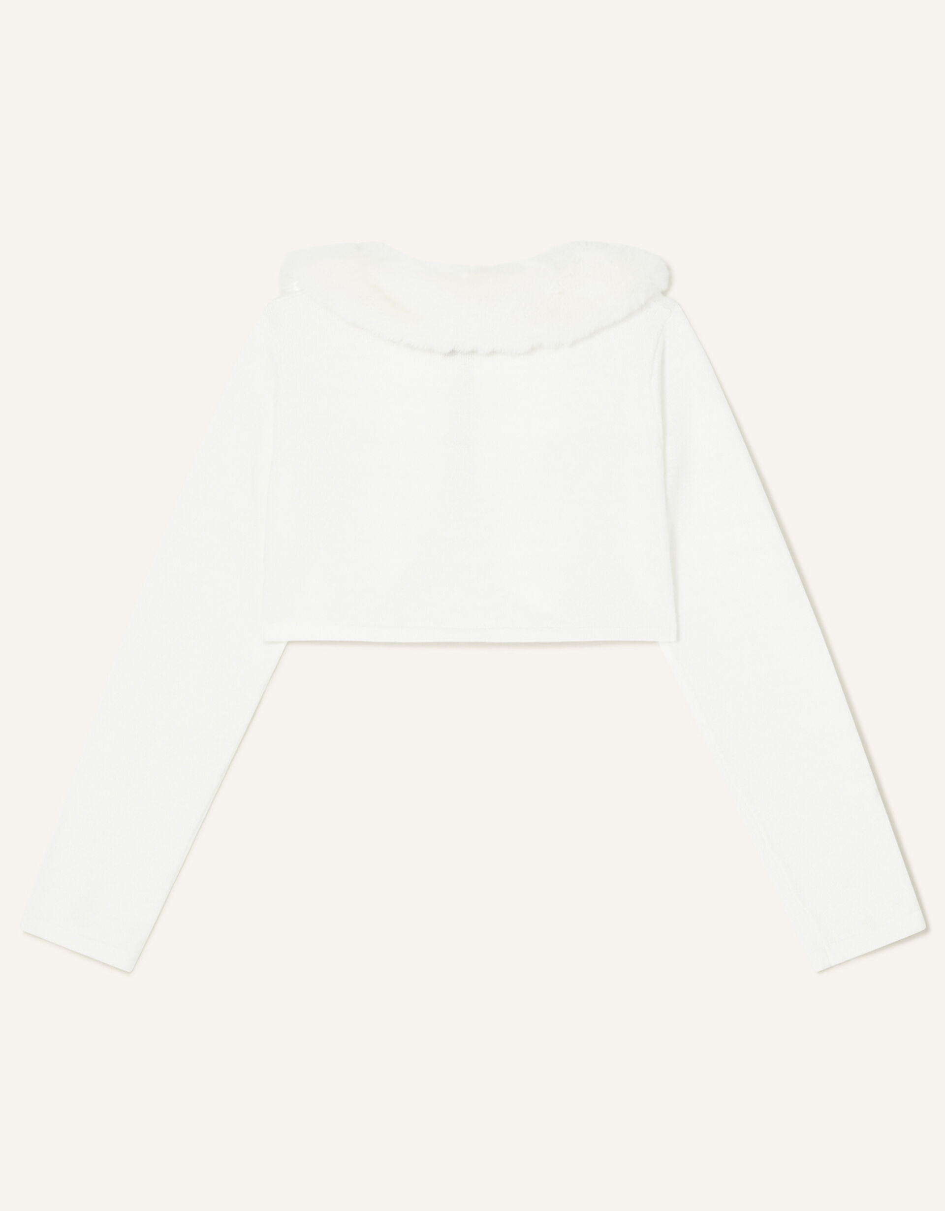 Super Soft Faux Fur Collar Cardigan Ivory | Girls' Cardigans | Monsoon UK.