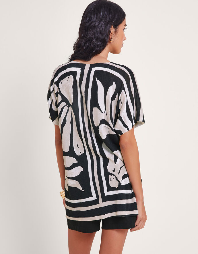 Palm Print Knit Top Black | Jumpers | Monsoon UK.