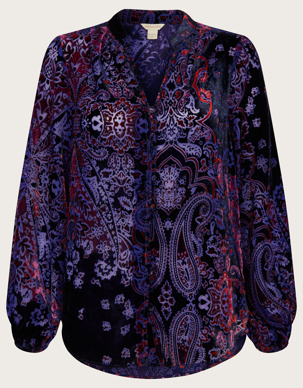 Paisley Devore Blouse Purple | Tops & T-shirts | Monsoon UK.