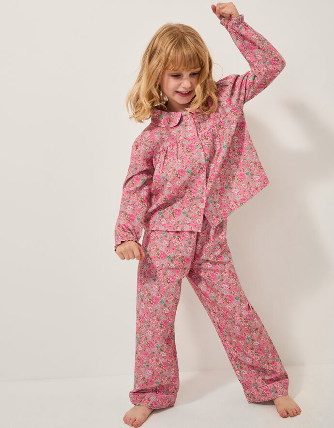 Floral Print Long Pyjamas Set Pink