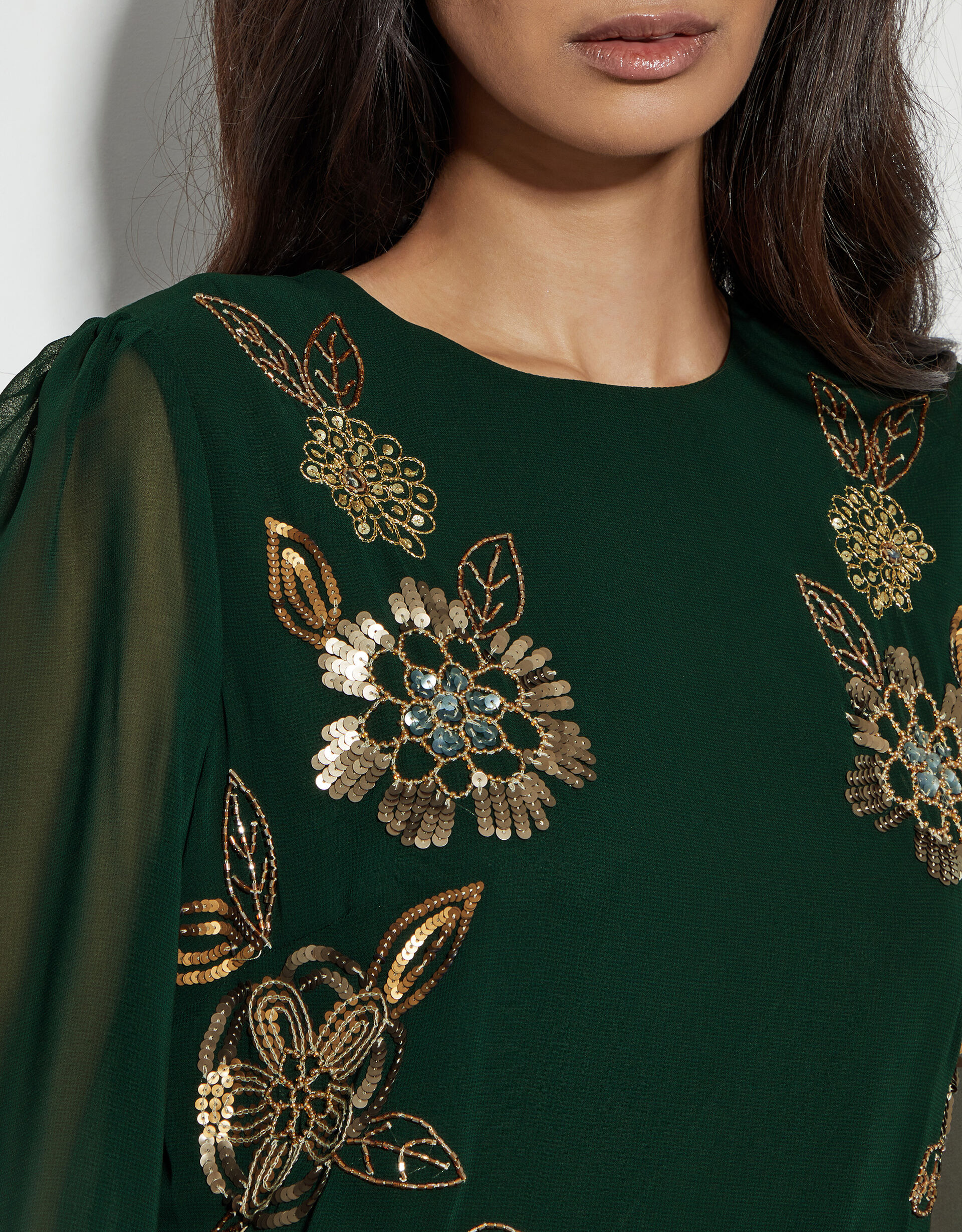 Emma Embellished Tunic Dress Green