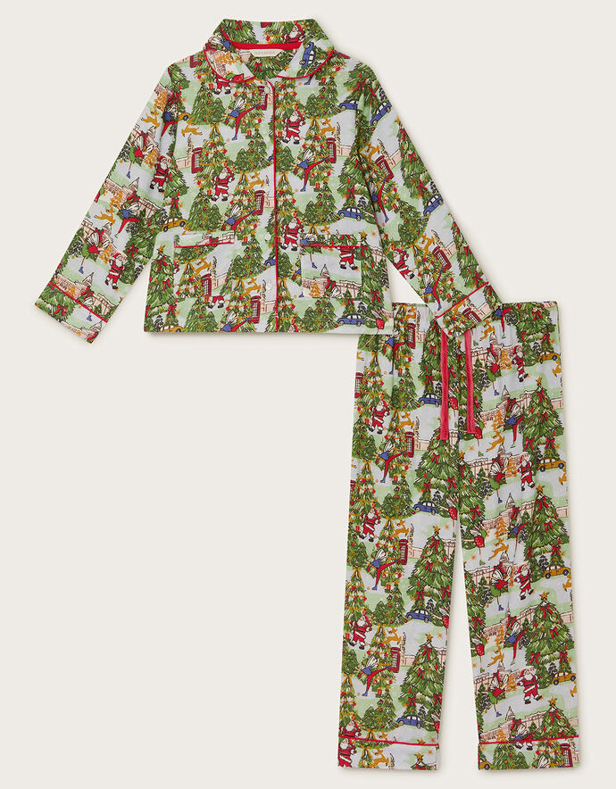 Father Christmas Long Pyjamas Set Green | Nightwear & Slippers ...