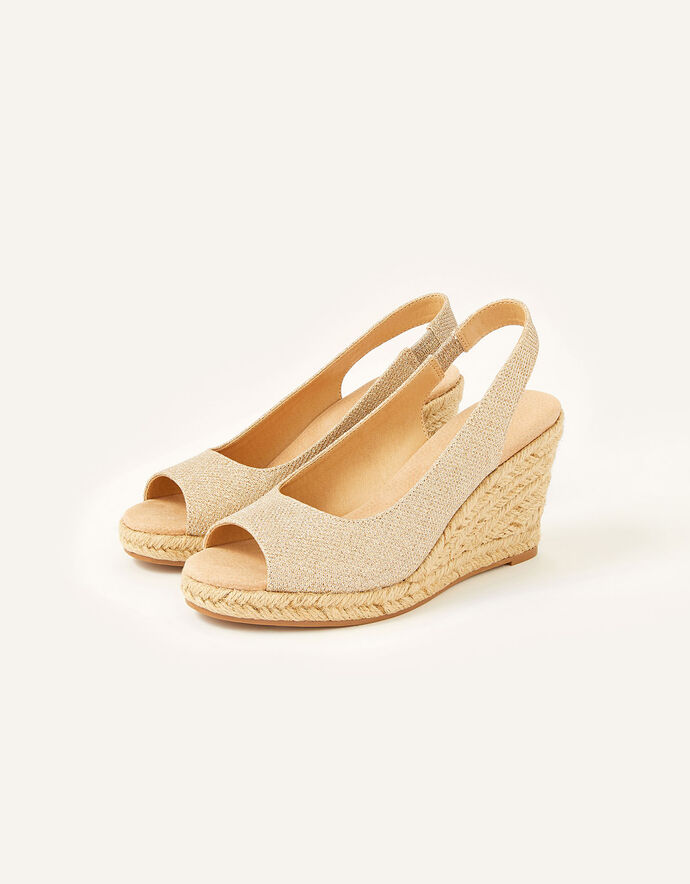 Sling Back Wedges Gold