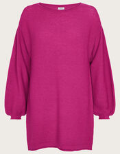 Rib Slash Neck Tunic in Linen Blend Pink