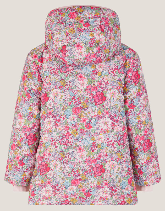 Floral Faux Shearling Hooded Jacket Pink | Girls' Coats & Jackets ...