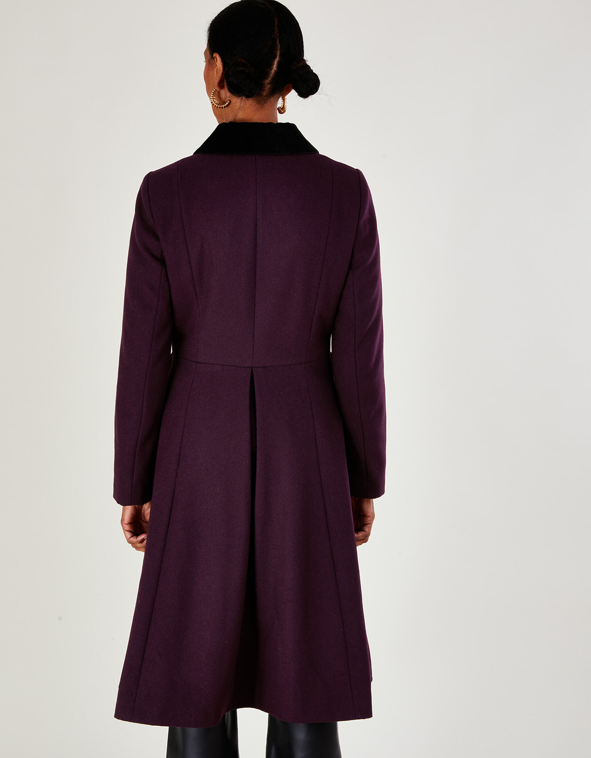 Opal Wool Opera Coat with Recycled Polyester Purple