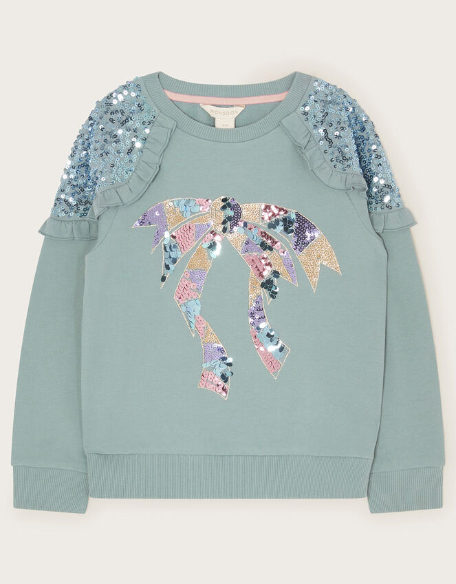 Sequin Bow Jumper Teal