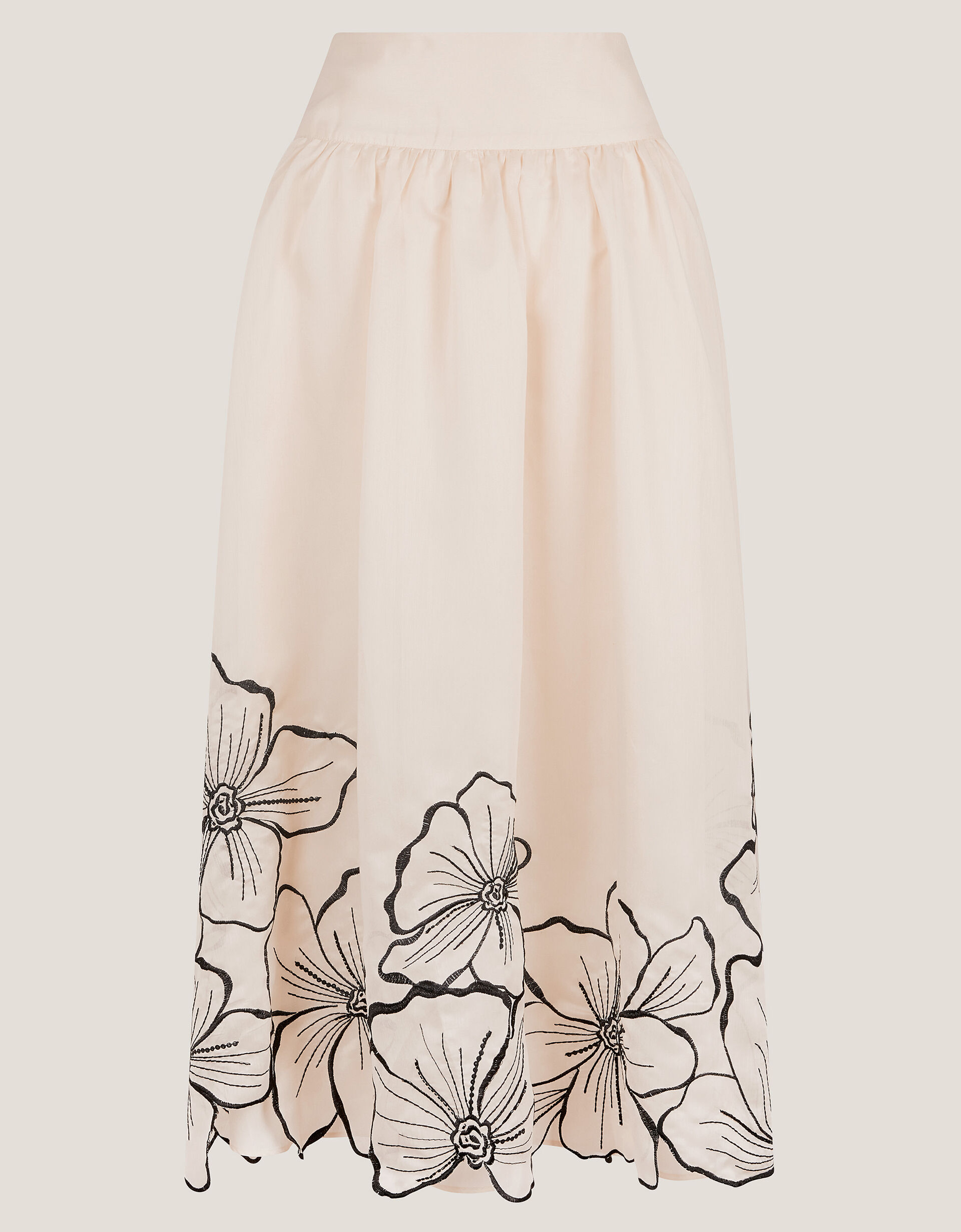 Bridget Embroidered Midi Skirt Ivory | Skirts | Monsoon UK.