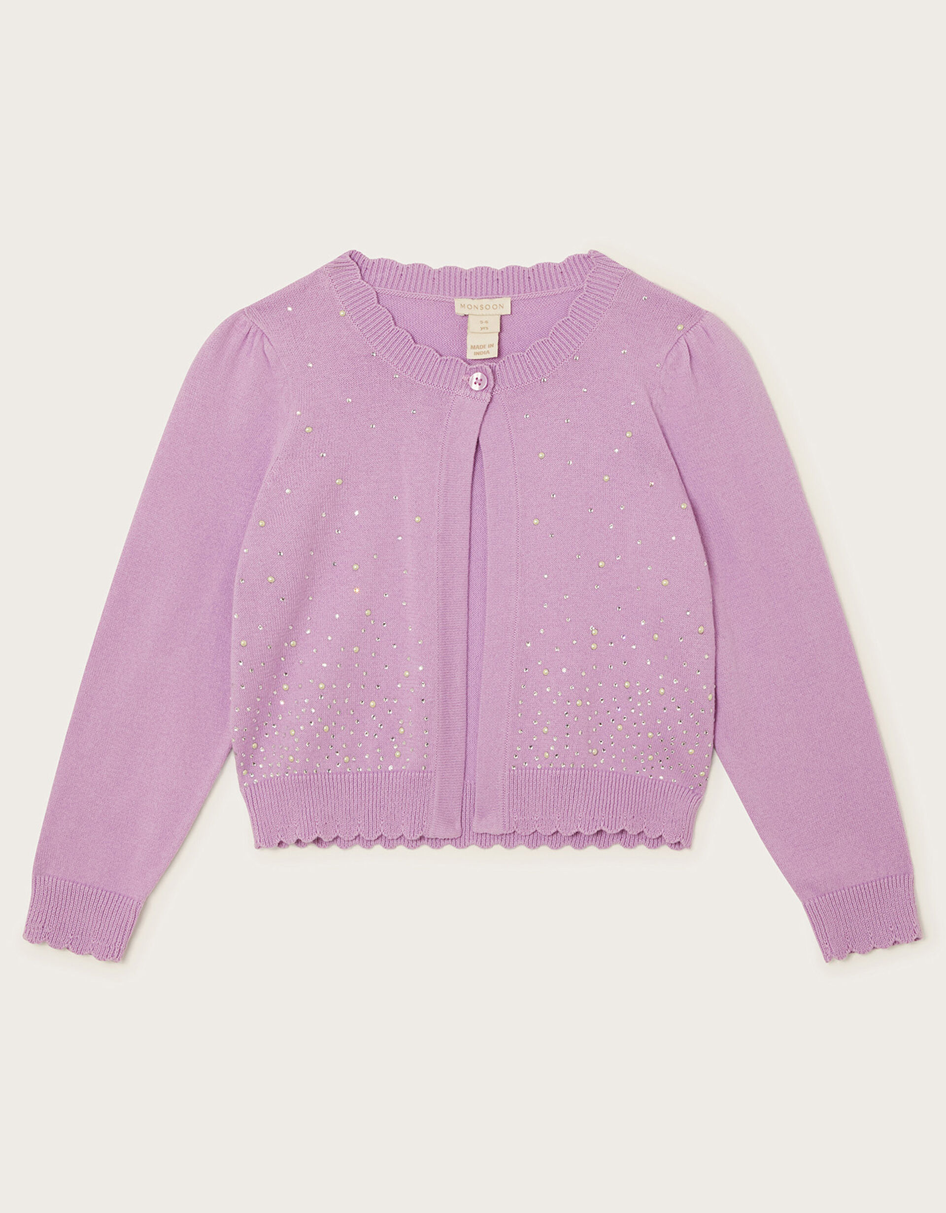 Gem Embellished Cardigan Purple | Girls' Cardigans | Monsoon UK.