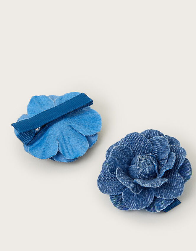 2-Pack Denim Flower Hair Clips | Accessories | Monsoon UK.
