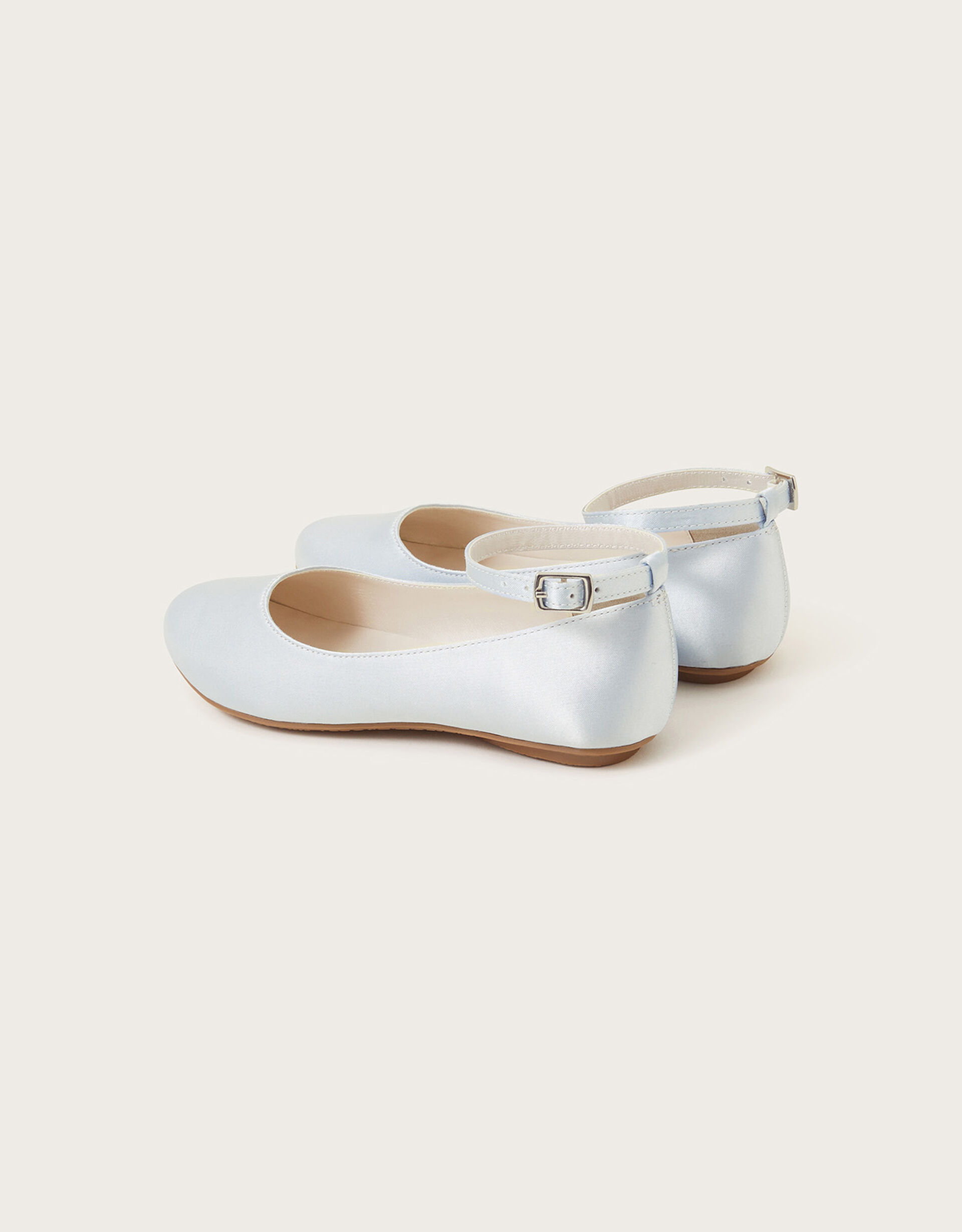 Satin Ballerina Flats Blue