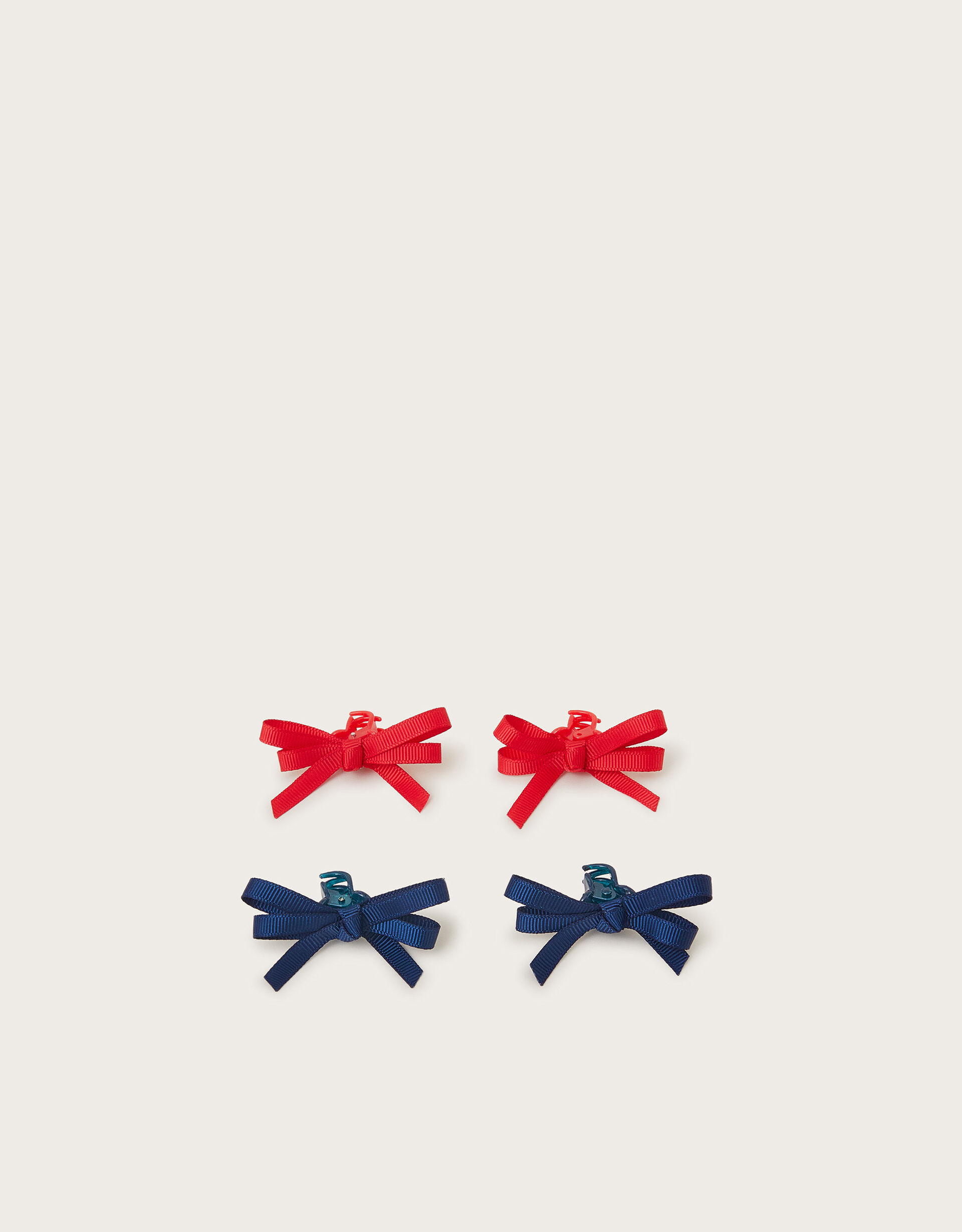 4-Pack Mini School Hair Bow Claw Clips