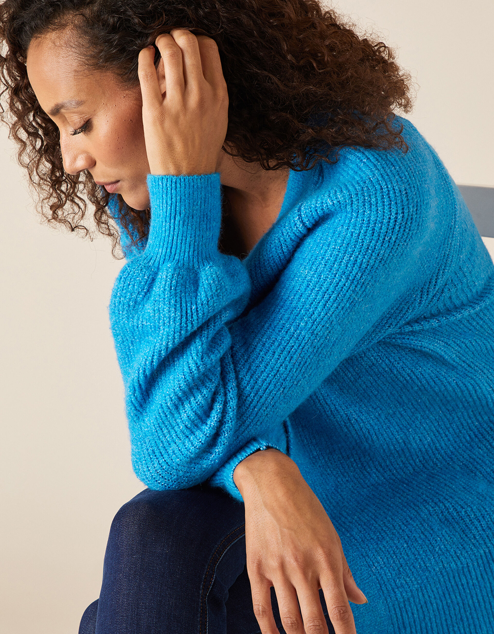 Cosy Knit Cardigan in Wool Blend Blue | Cardigans | Monsoon UK.