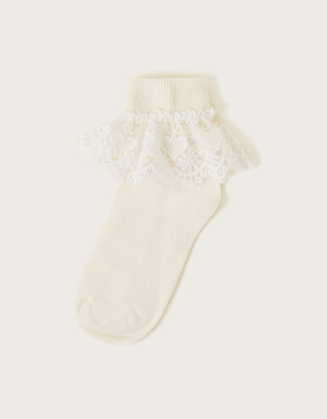Heart Lace Socks Ivory | Accessories | Monsoon UK.