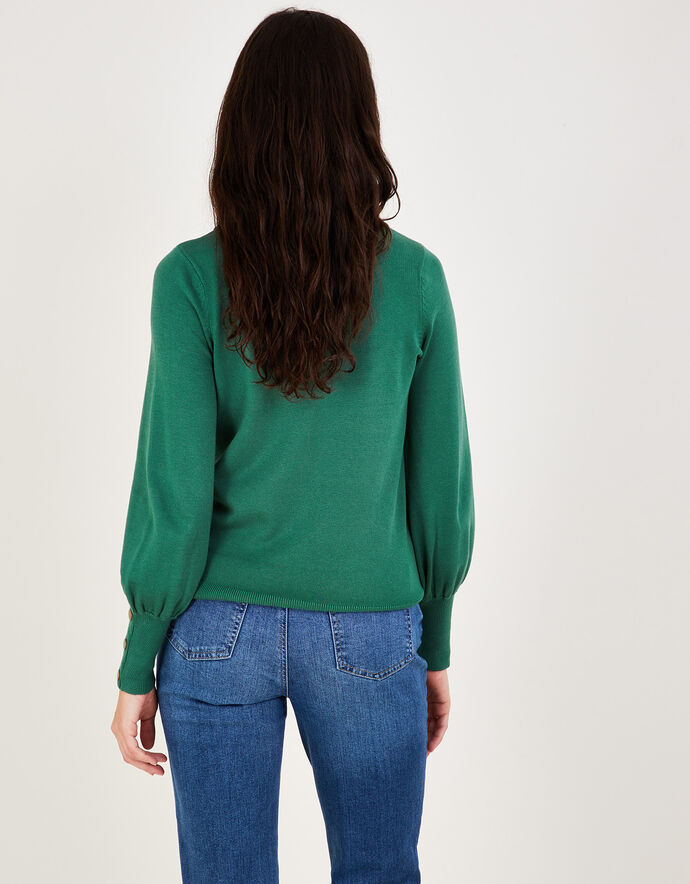 Polo Neck Jumper Green