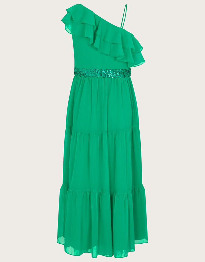 Ruby Ruffle One-Shoulder Prom Dress Green | Girls' Dresses | Monsoon UK.