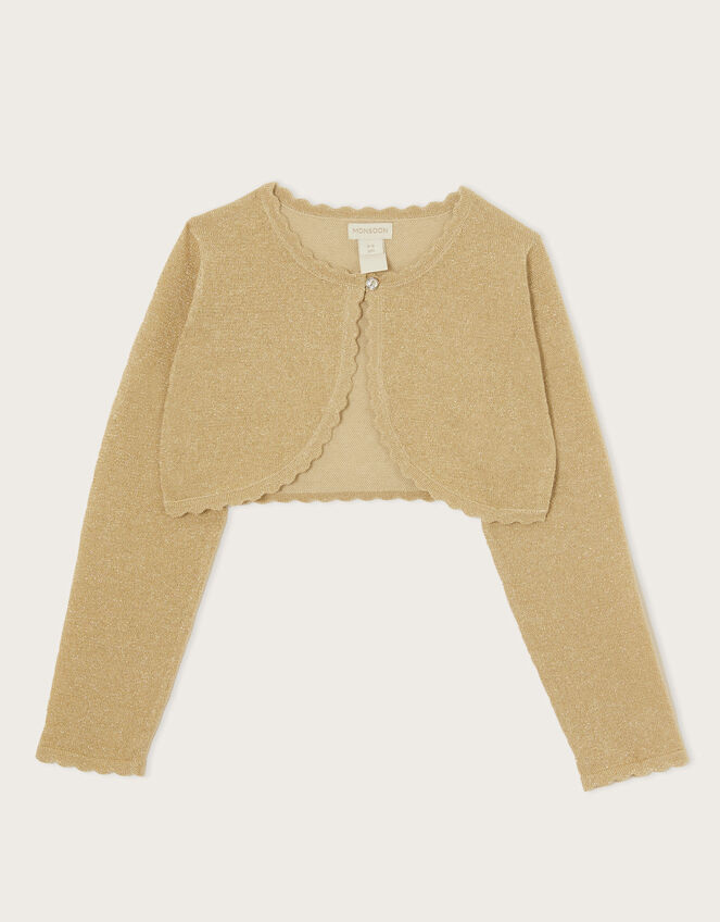 Maeve Sparkle Scallop Cardigan Gold | Girls' Cardigans | Monsoon UK.