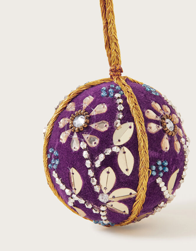 Embellished Velvet Bauble Decoration