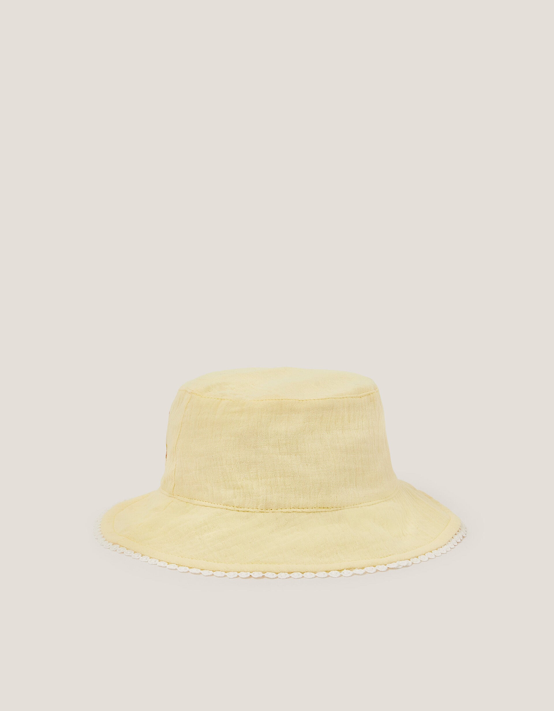 Baby Floral Embroidered Bucket Hat Yellow | Baby Accessories | Monsoon UK.