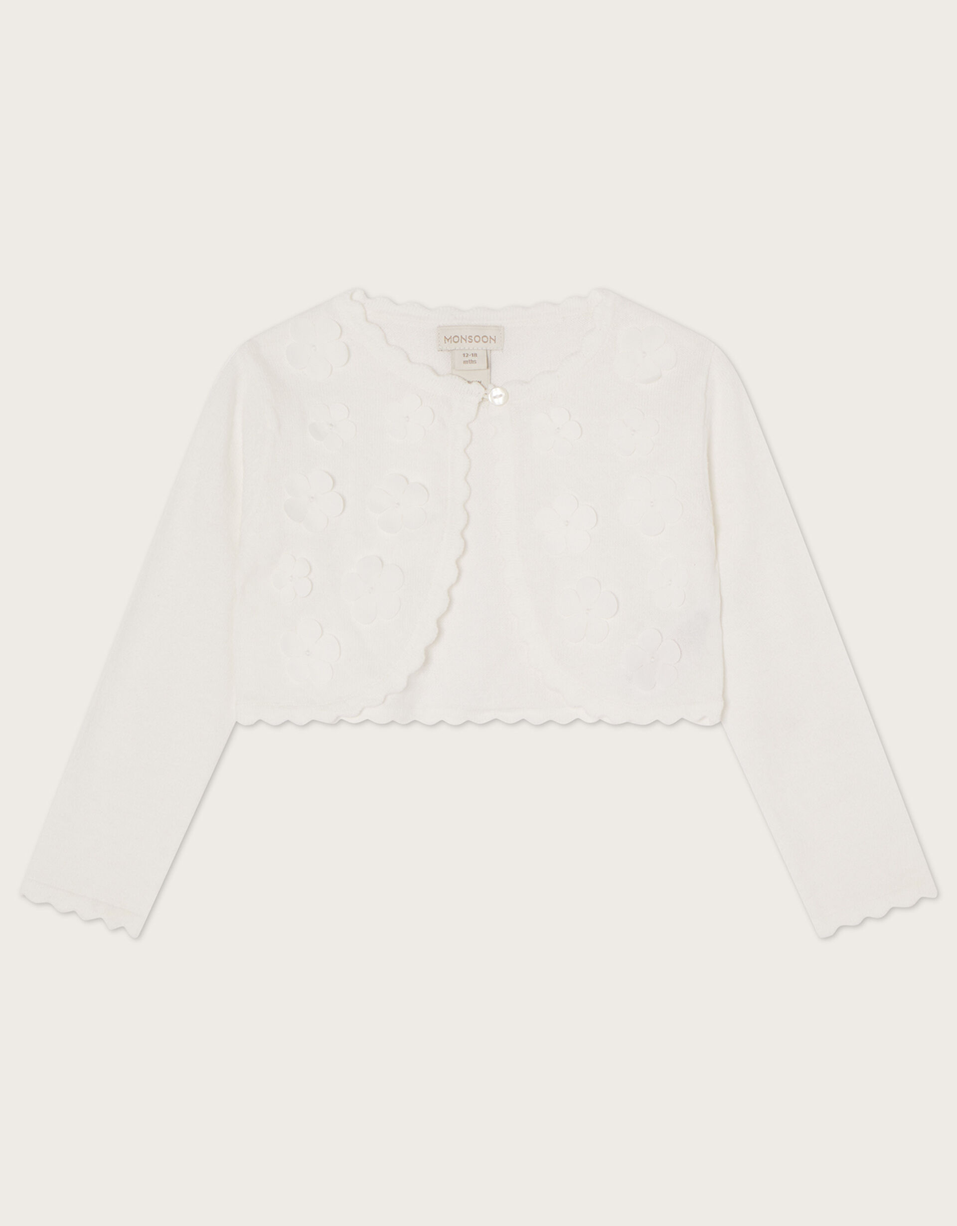 3D Petal Cardigan Ivory | Girls' Cardigans | Monsoon UK.