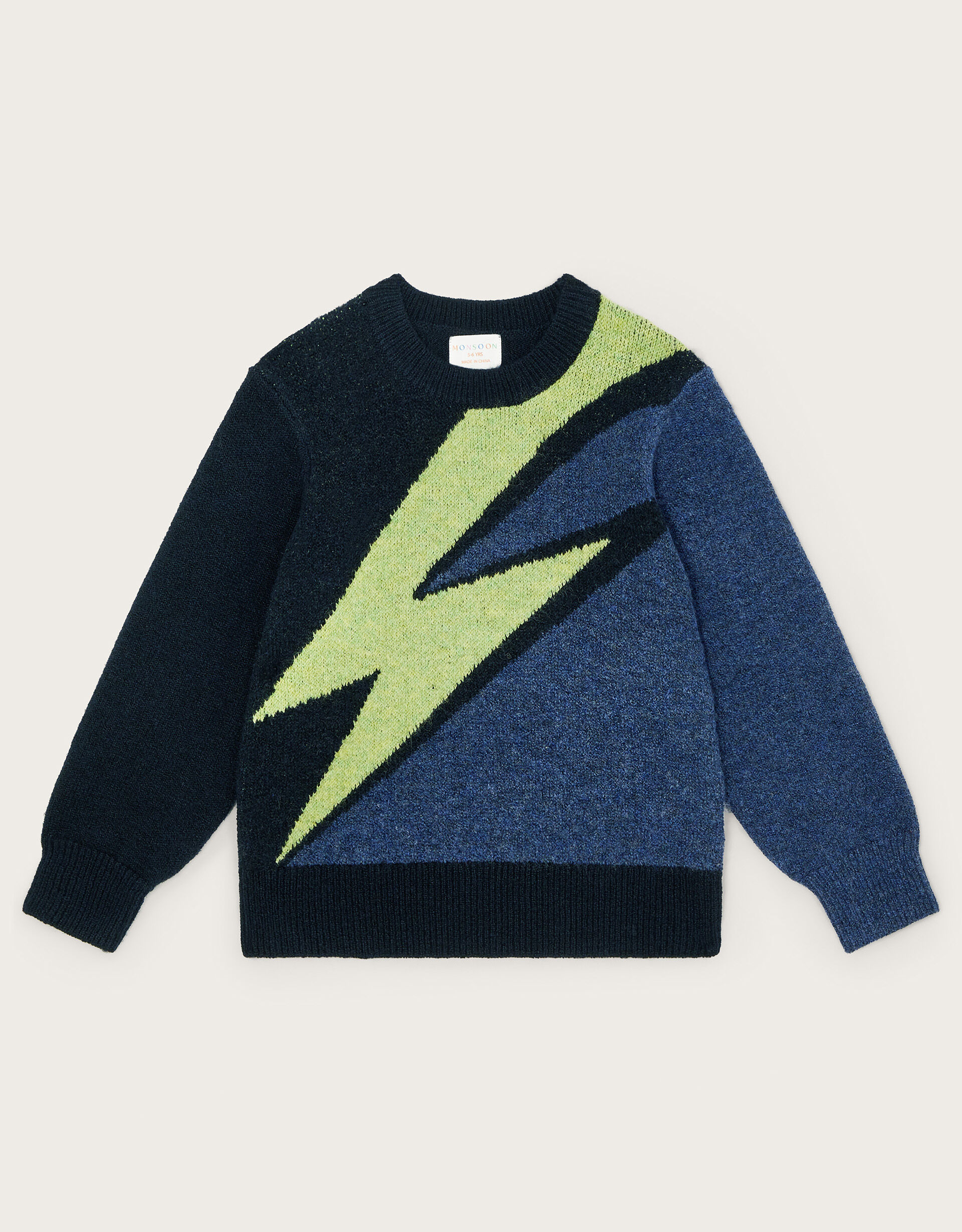 Lightning Bolt Intarsia Jumper Blue | Boys' Jumpers & Cardigans ...