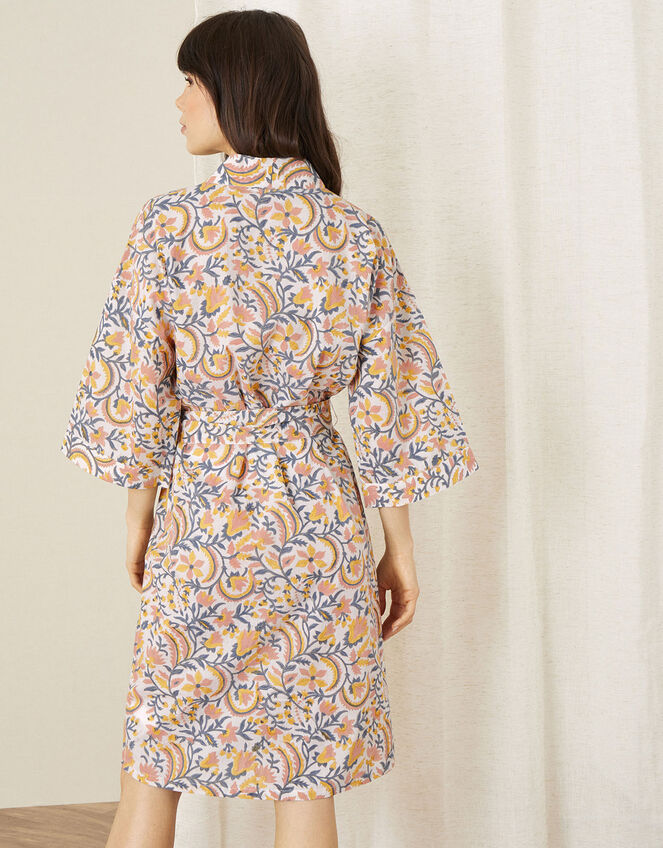 ARTISAN STUDIO Woodblock Print Robe Ivory | Robes And Dressing Gowns ...
