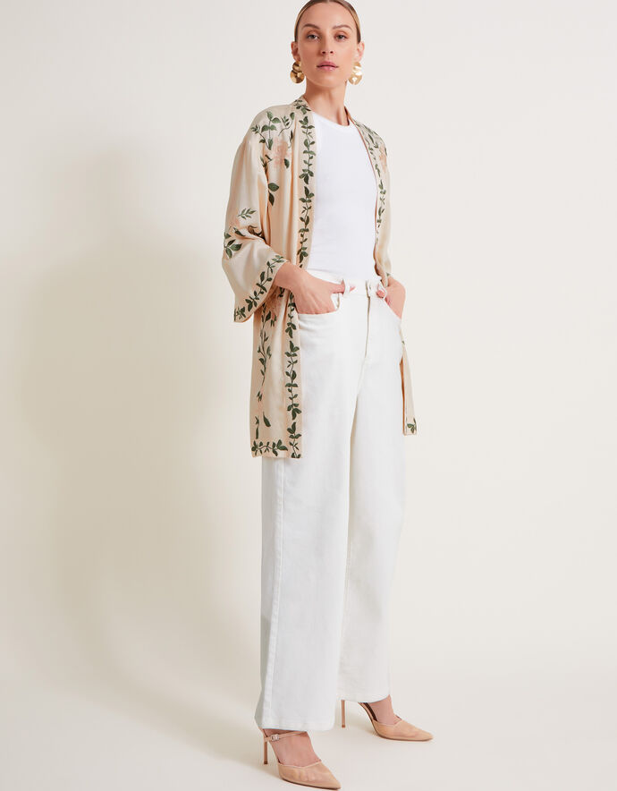 Kaya Short Kimono Ivory | Women's Jackets | Monsoon UK.