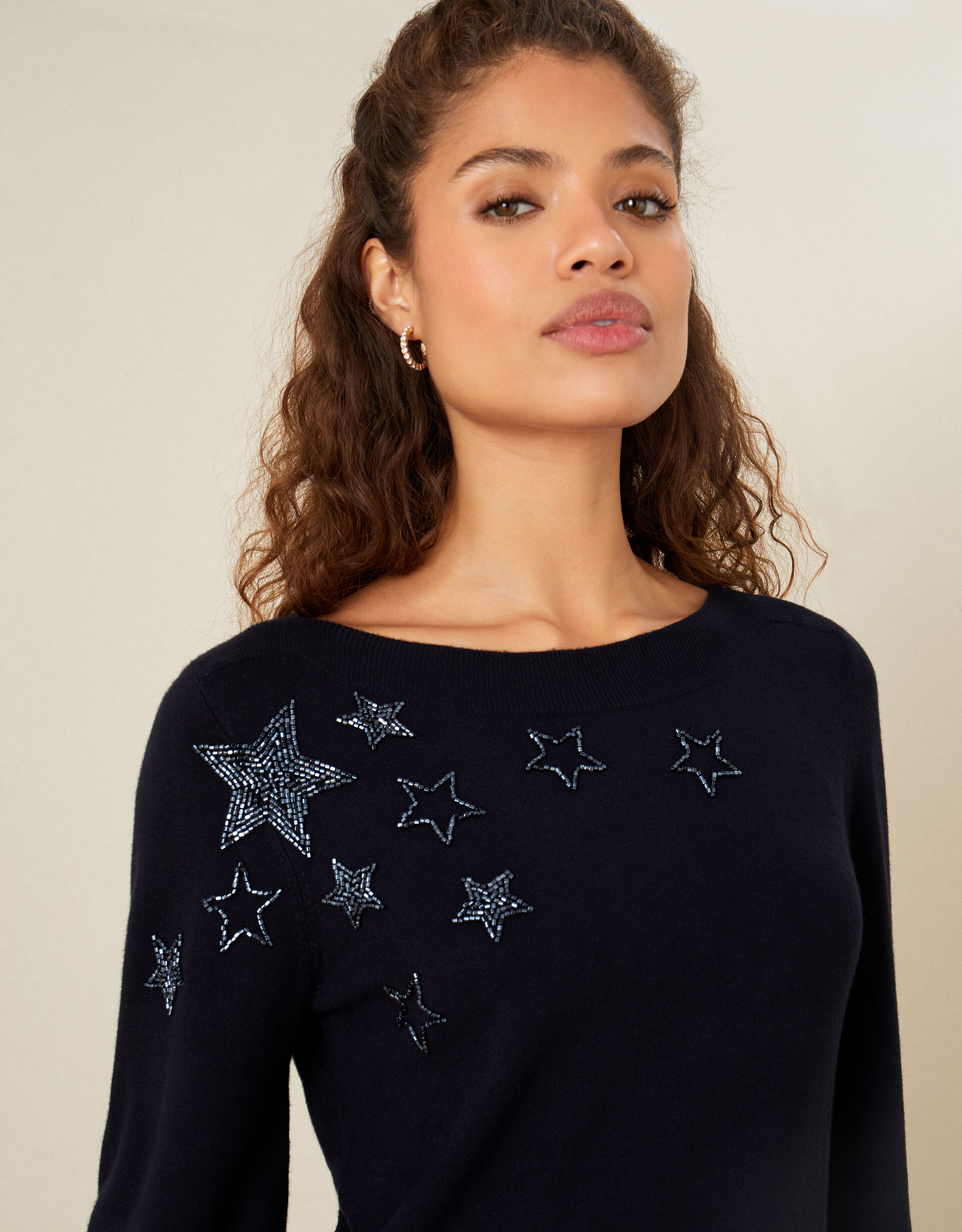 Beaded Star Jumper Blue | Jumpers | Monsoon UK.