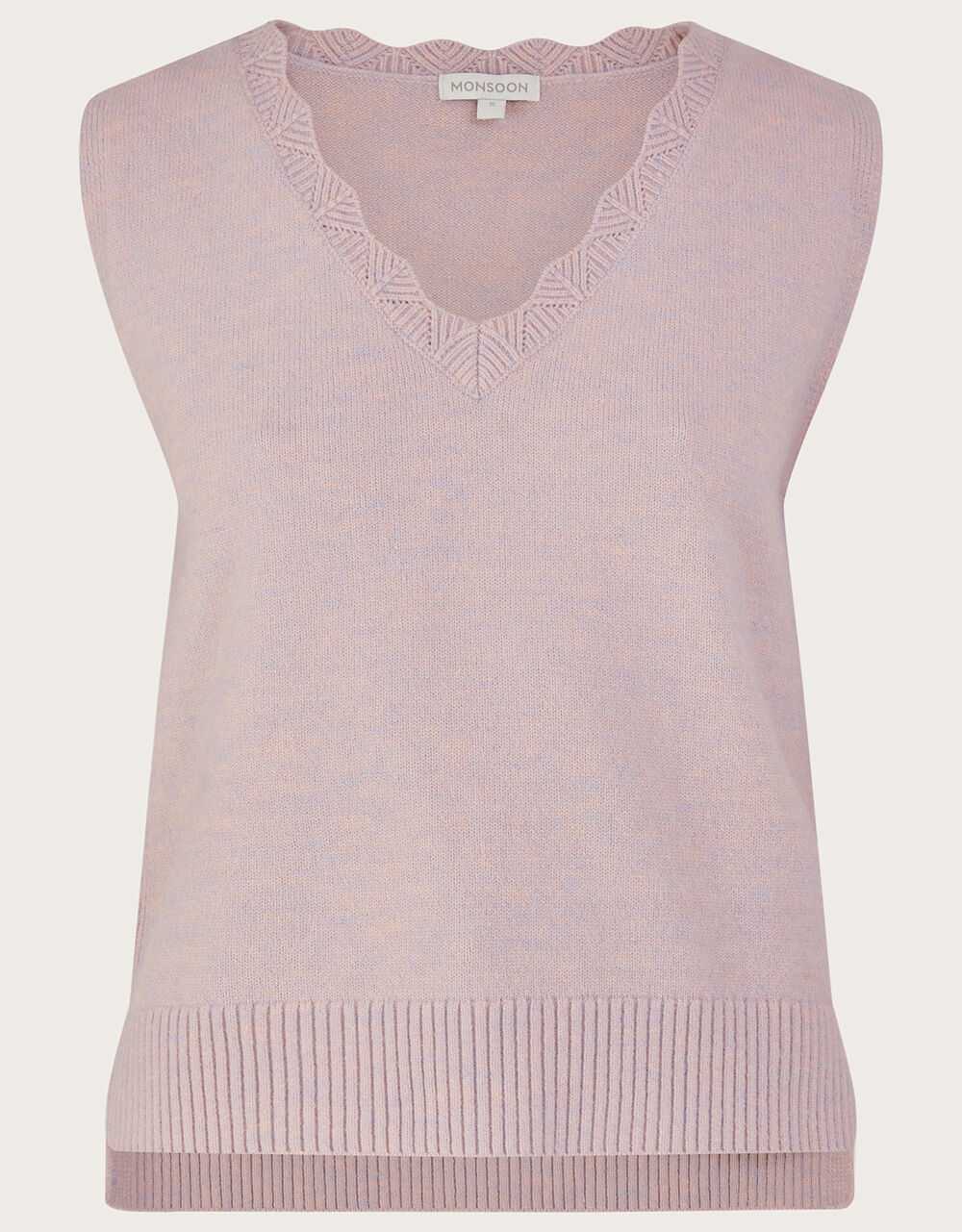 Scallop Edge Tabard Pink | Jumpers | Monsoon UK.