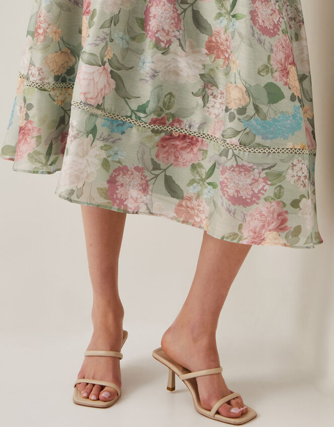 Agnes Floral Print Midi Skirt Green | Skirts | Monsoon UK.