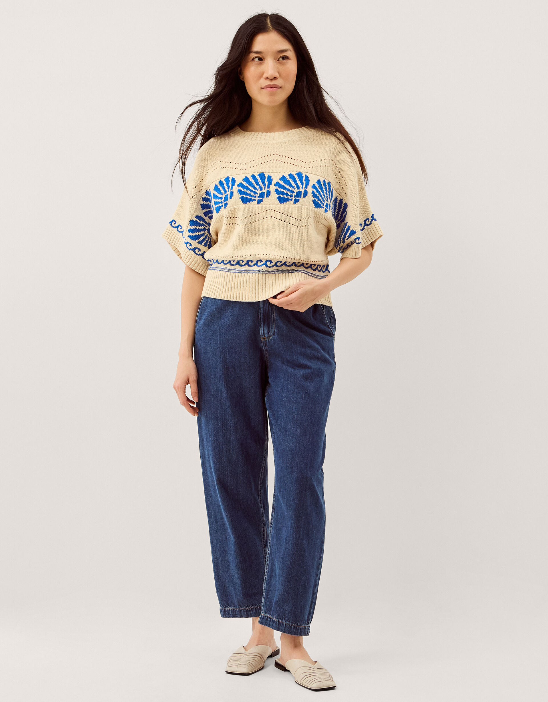 Safi Shell Knit Jumper Ivory | Jumpers | Monsoon UK.
