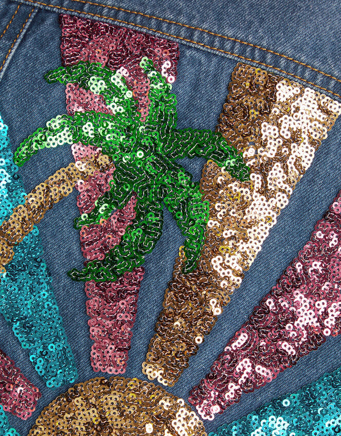 Sequin Denim Jacket Blue | Girls' Coats & Jackets | Monsoon UK.