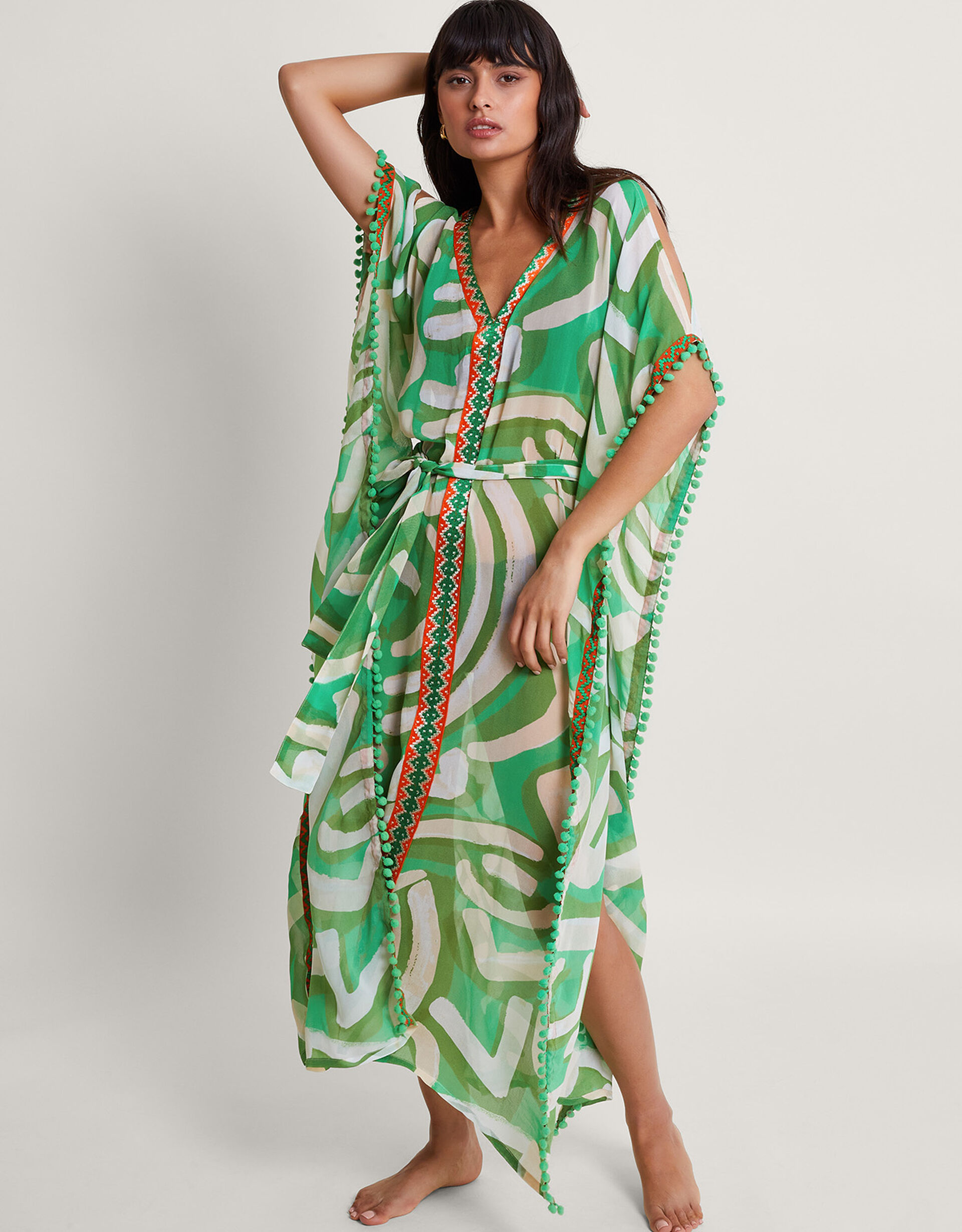 Posy Print Maxi Kaftan Green | Kaftans & Kimonos | Monsoon UK.