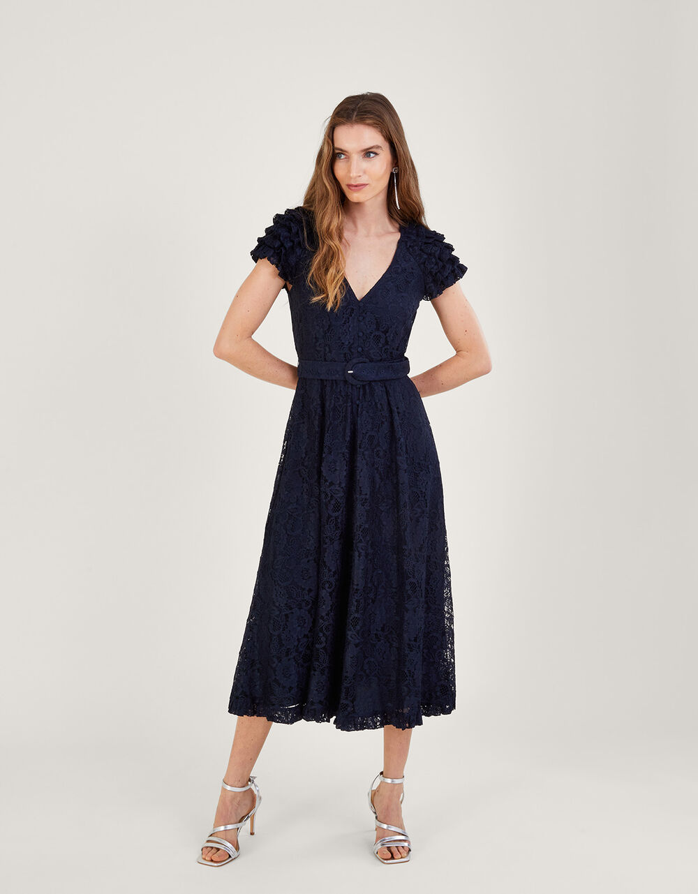 Anneliese Lace Tea Dress Blue | Evening Dresses | Monsoon UK.