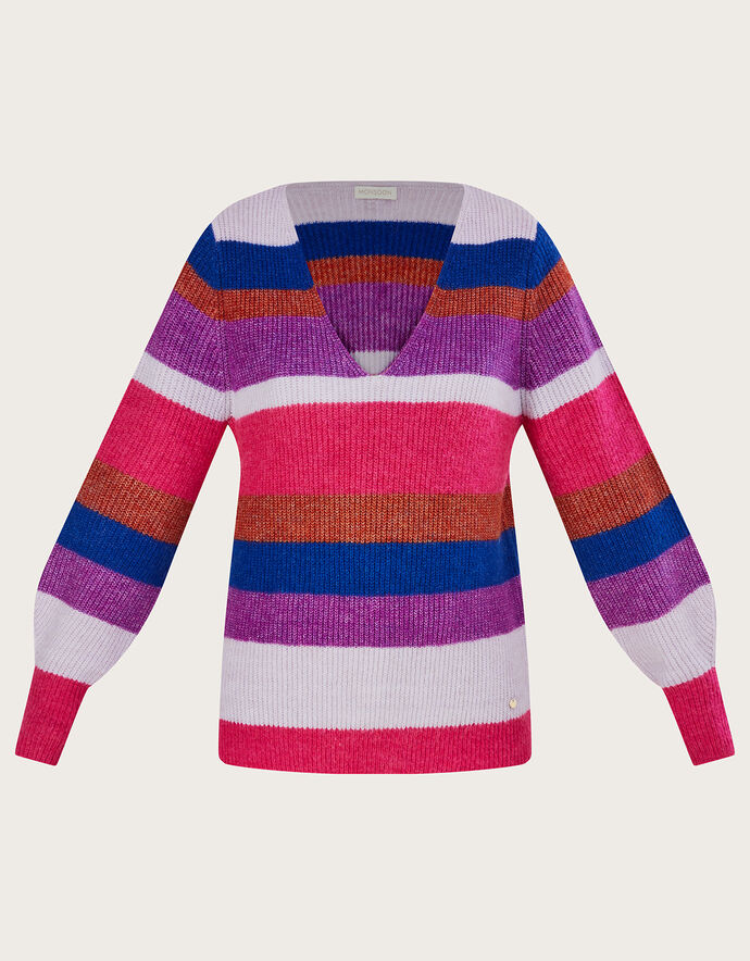 Super-Soft Striped Jumper with Recycled Polyester Multi