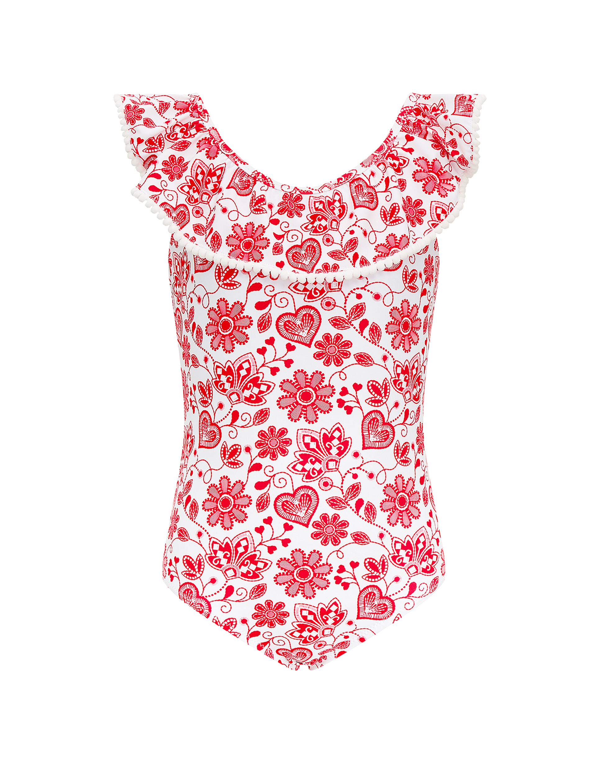 Sunuva Folk Frill Swimsuit Red