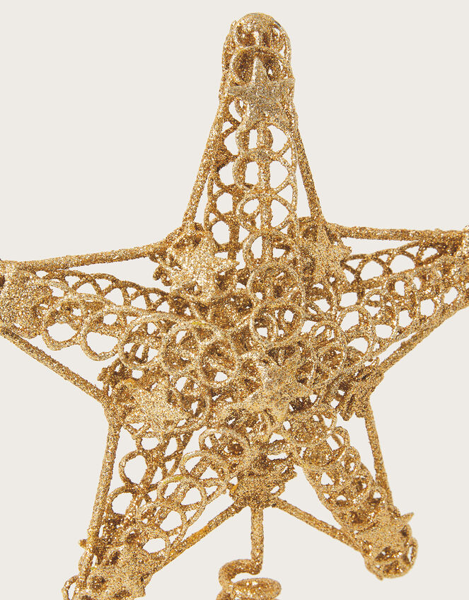 Glitter Star Christmas Tree Topper Gold