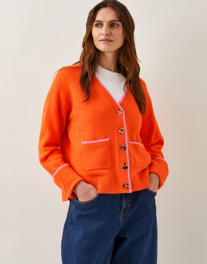 Oona Oversized V-Neck Cardigan Orange | Cardigans | Monsoon UK.