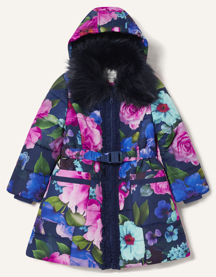 Rose Print Padded Coat | Girls' Coats & Jackets | Monsoon UK.
