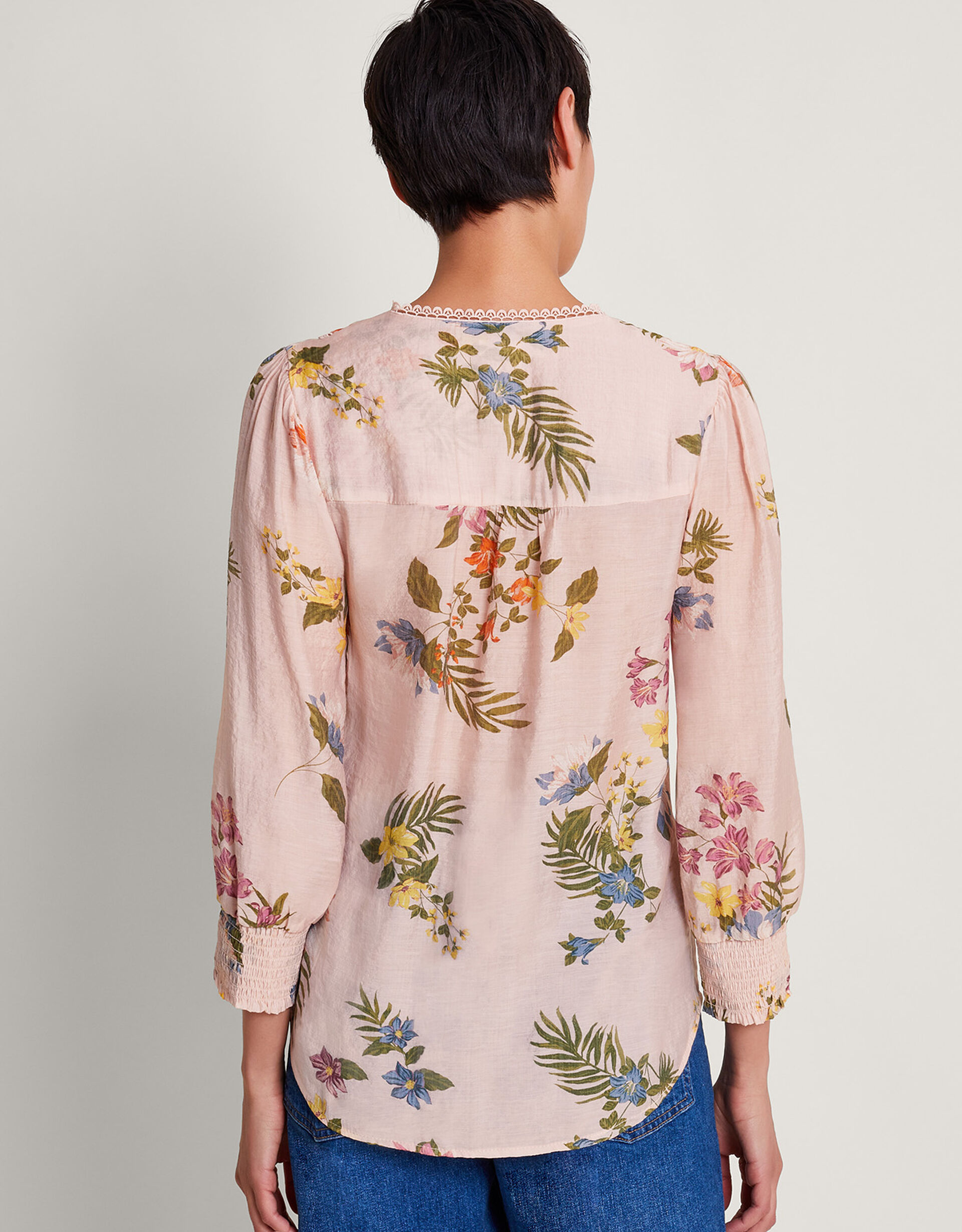 Jaquetta Floral Blouse Pink | Tops & T-shirts | Monsoon UK.
