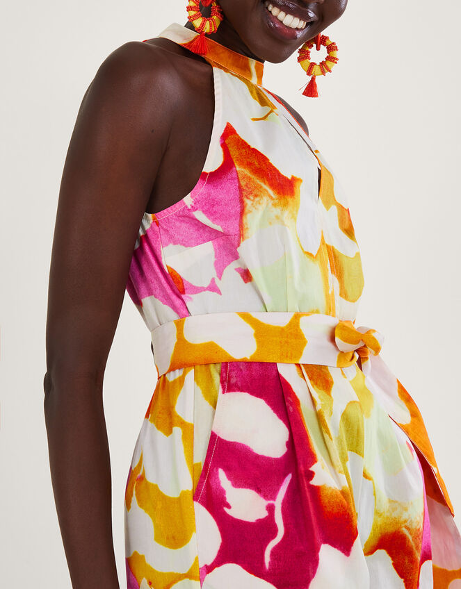 Elaxi Abstract Print Jumpsuit Pink