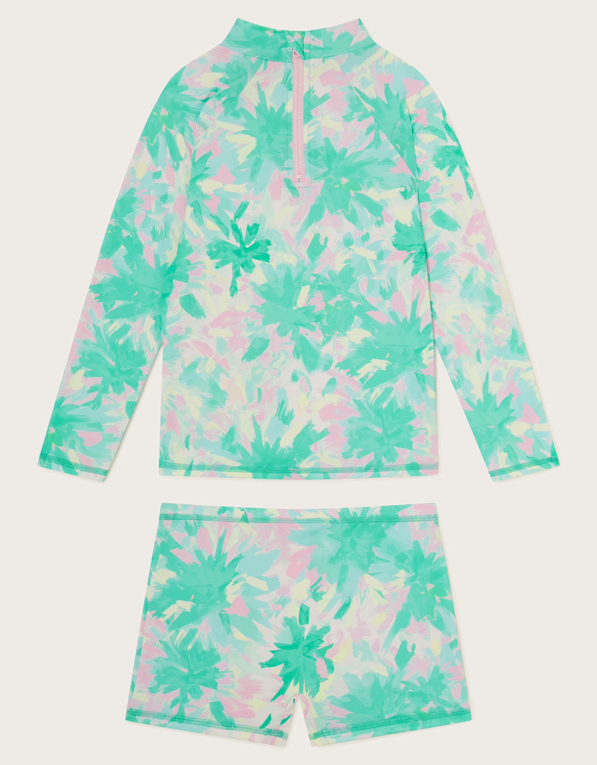 Splash Palm Print Swim Set Green