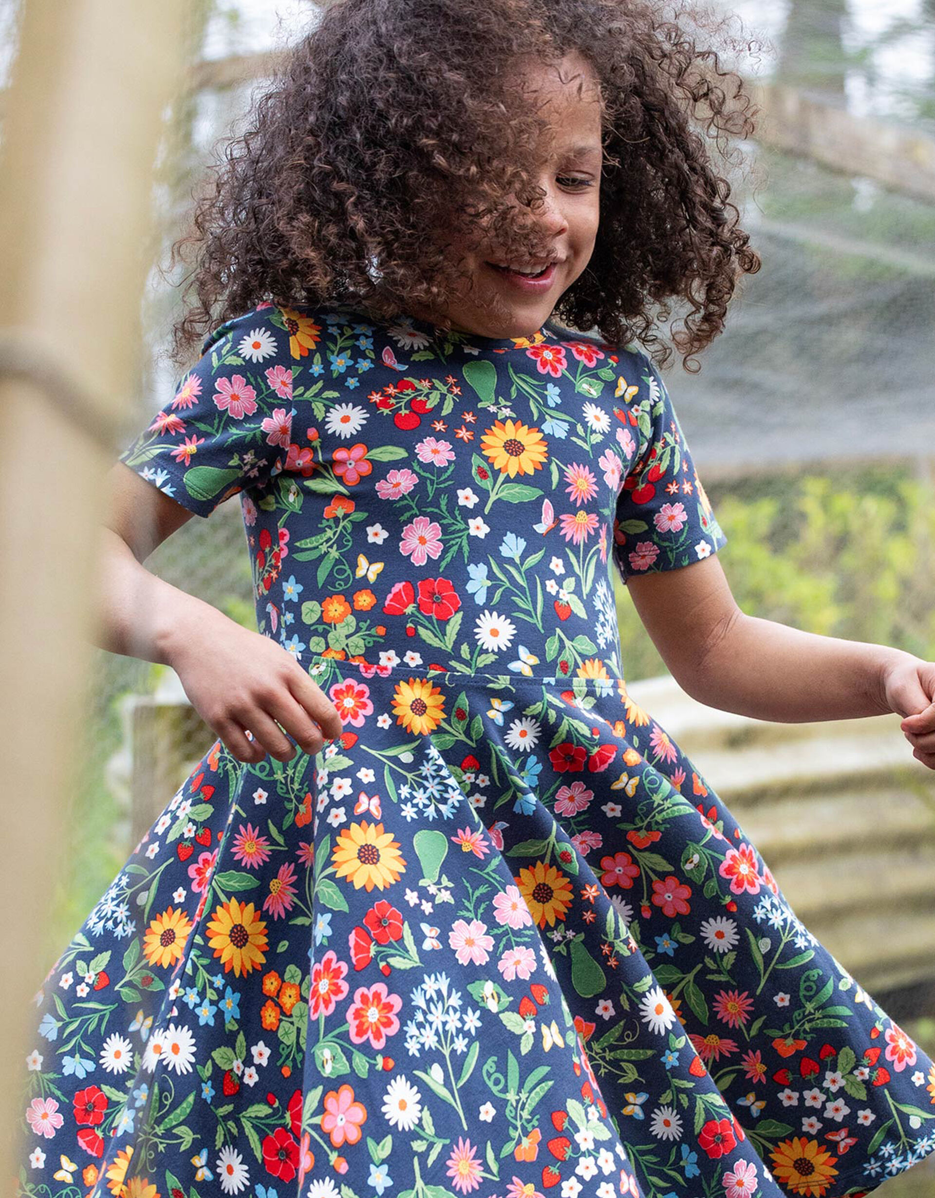 Frugi Sunshine Skater Dress Blue
