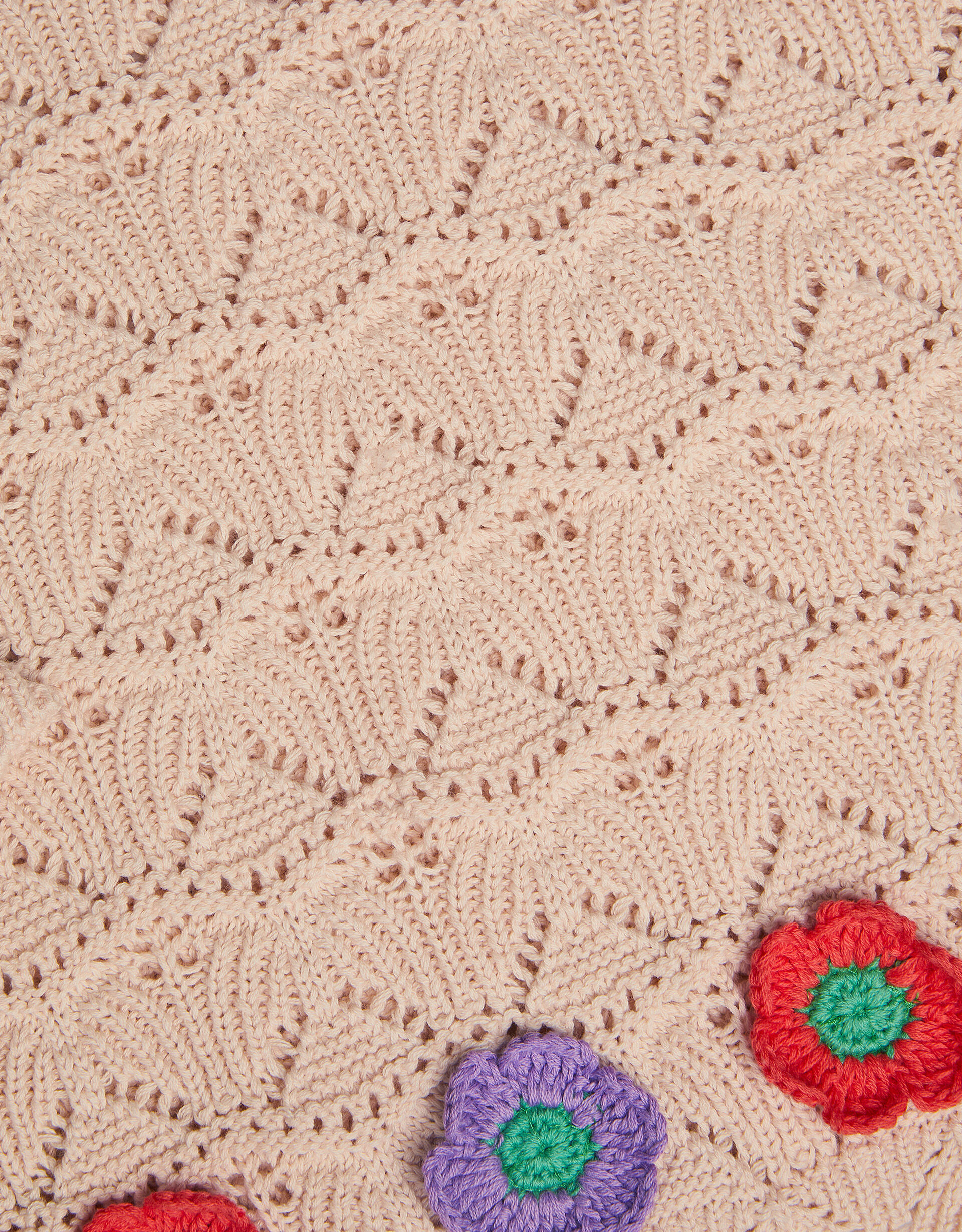 Crochet Flower Knit Top Ivory | Girls' Tops & T-shirts | Monsoon UK.