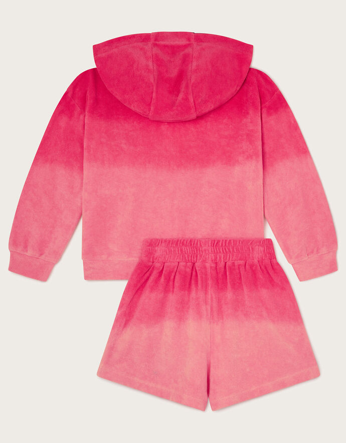 Floral Ombré Terry Zip Hoodie and Shorts Set Pink | Girls' Sets ...