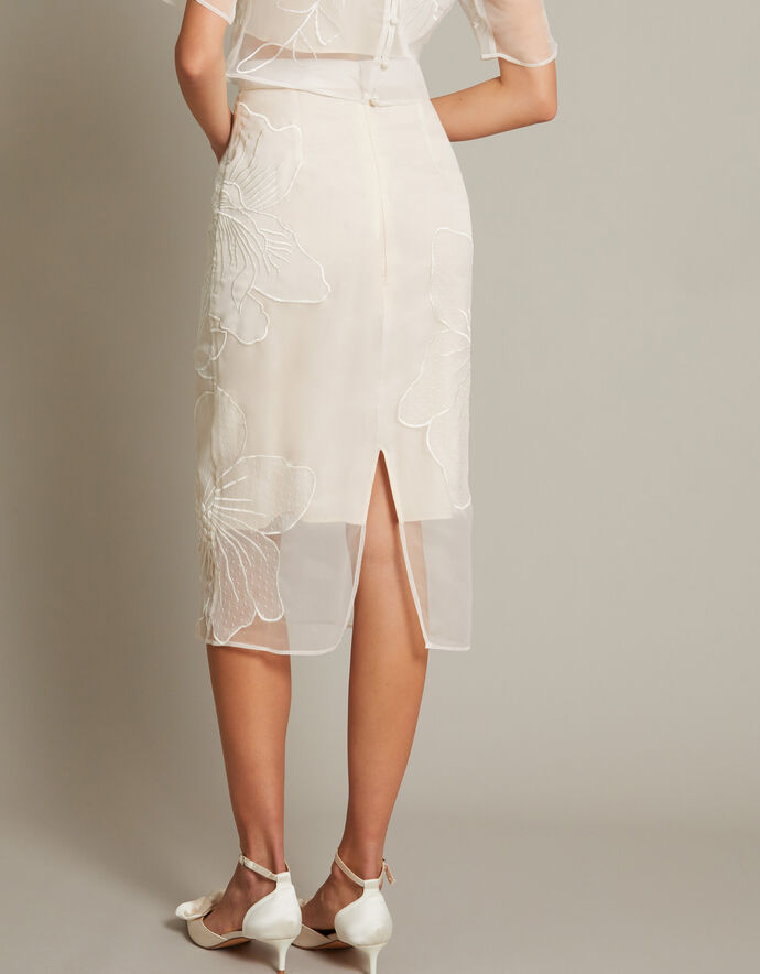 Rosa Embroidered Floral Pencil Bridal Skirt Ivory | Skirts | Monsoon UK.