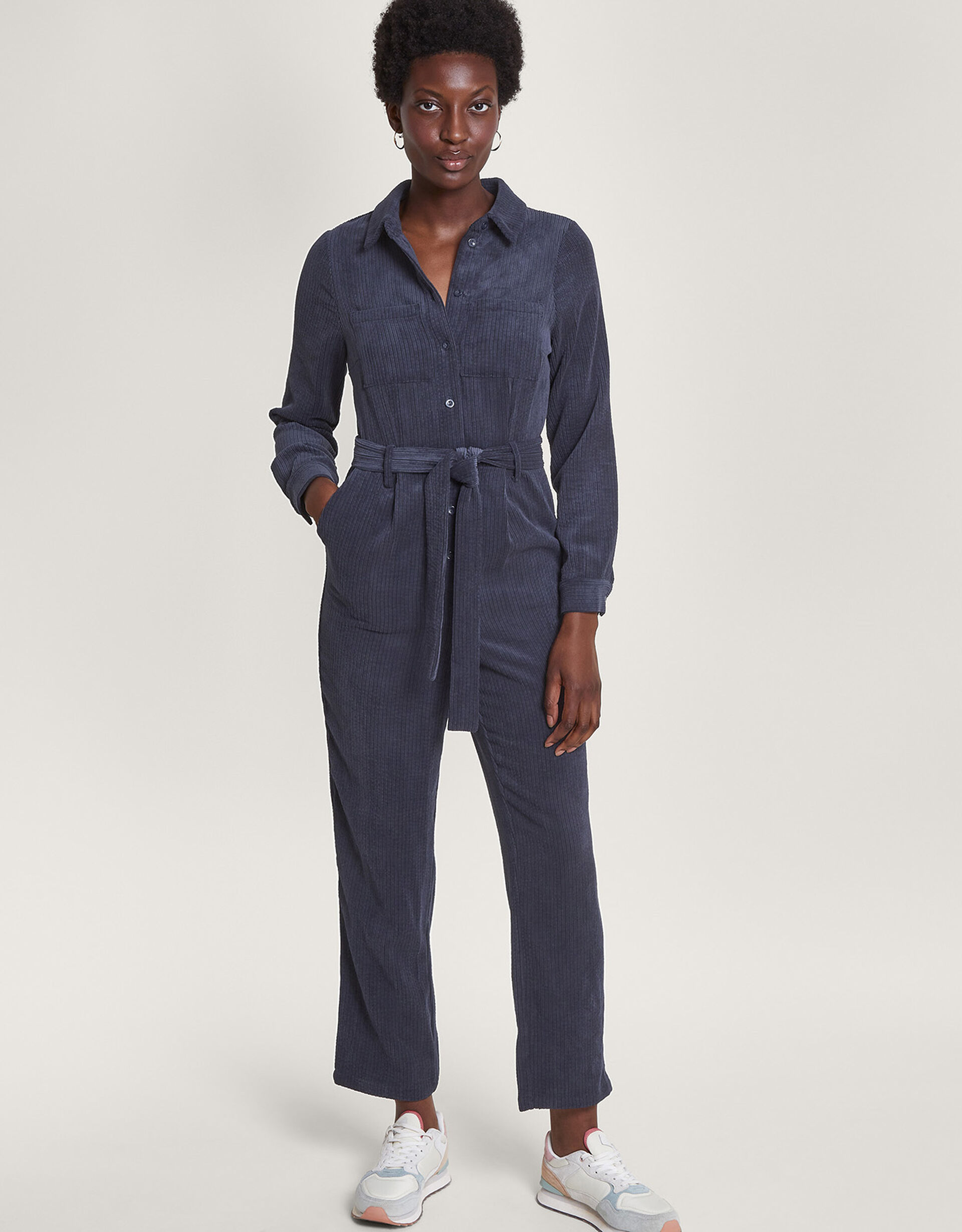 Marissa Cord Jumpsuit Blue | Jumpsuits | Monsoon UK.