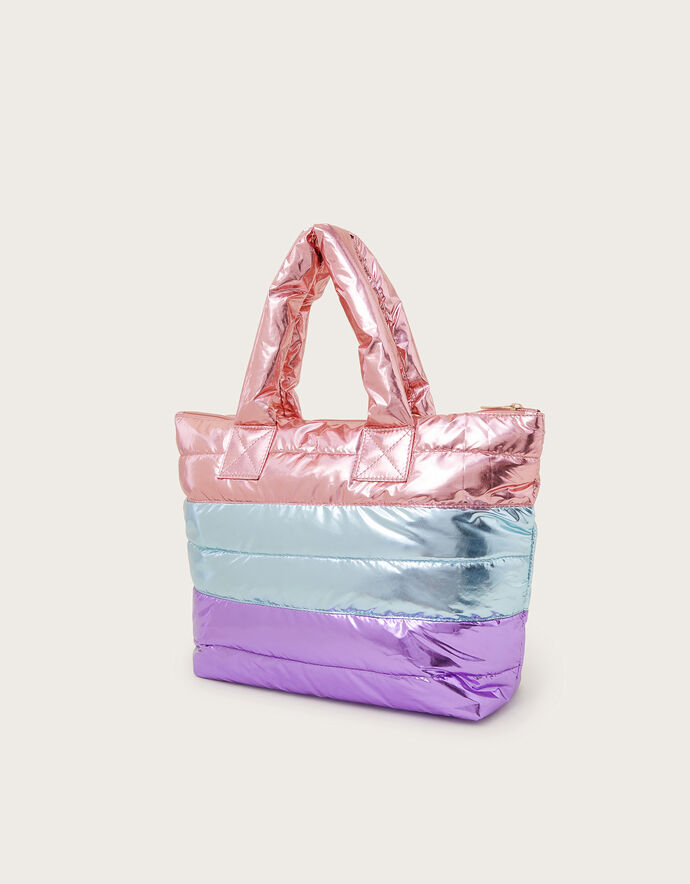 Metallic Stripe Quilted Tote Bag | Accessories | Monsoon UK.