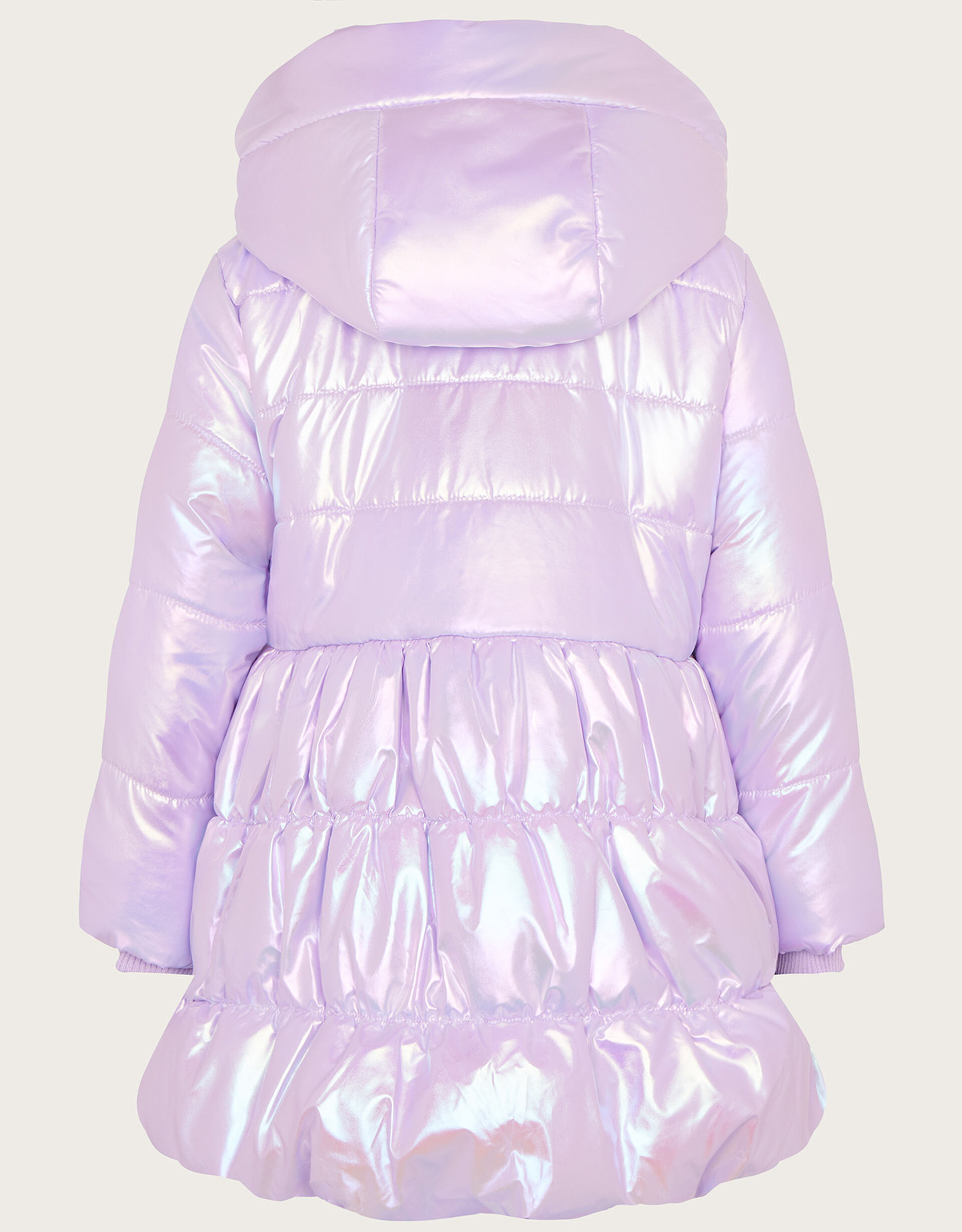 Hooded Metallic Puffer Coat Purple | Girls' Coats & Jackets | Monsoon UK.